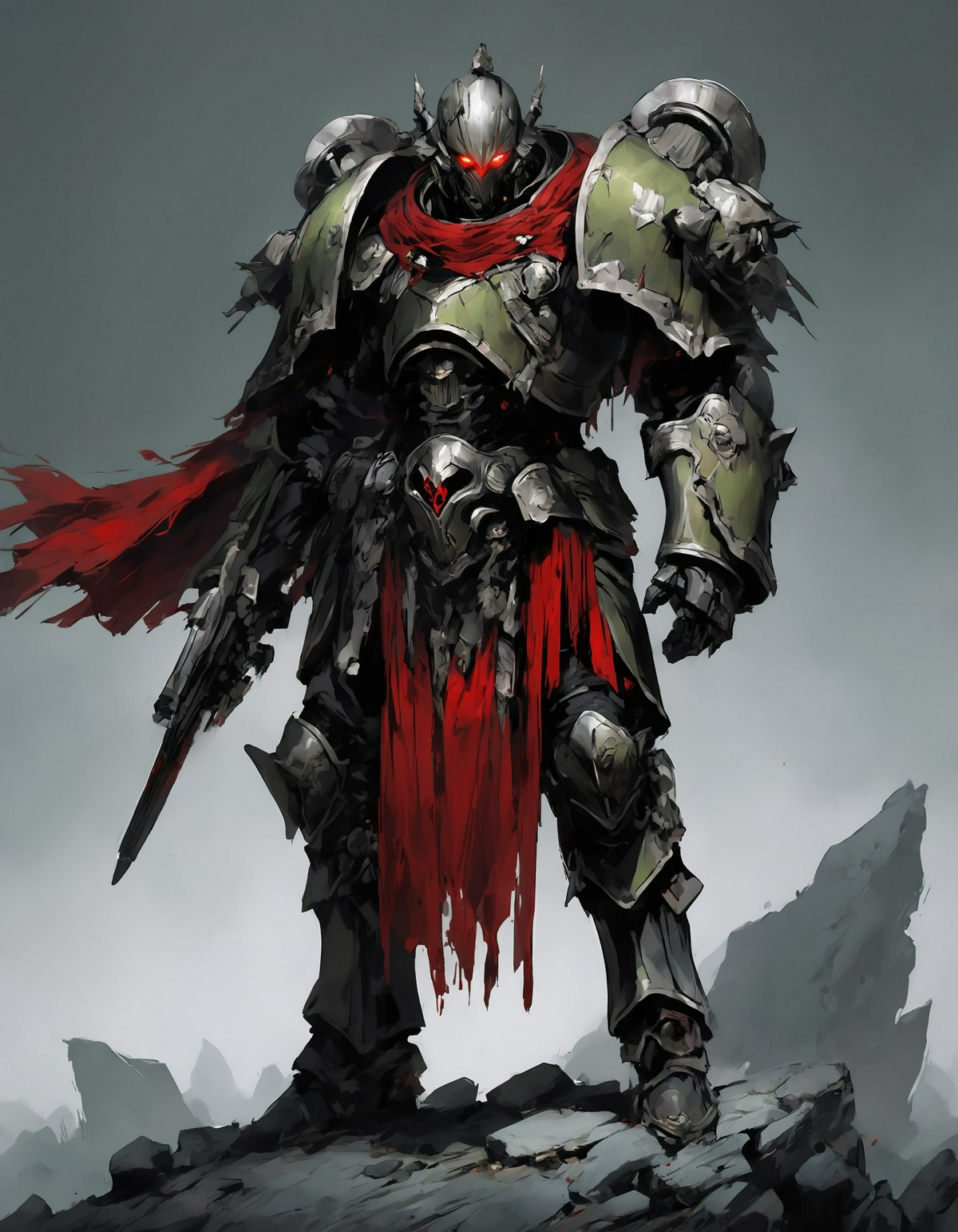 Trying to make Krork warhammer 40k (without reference) 1 — Yodayo