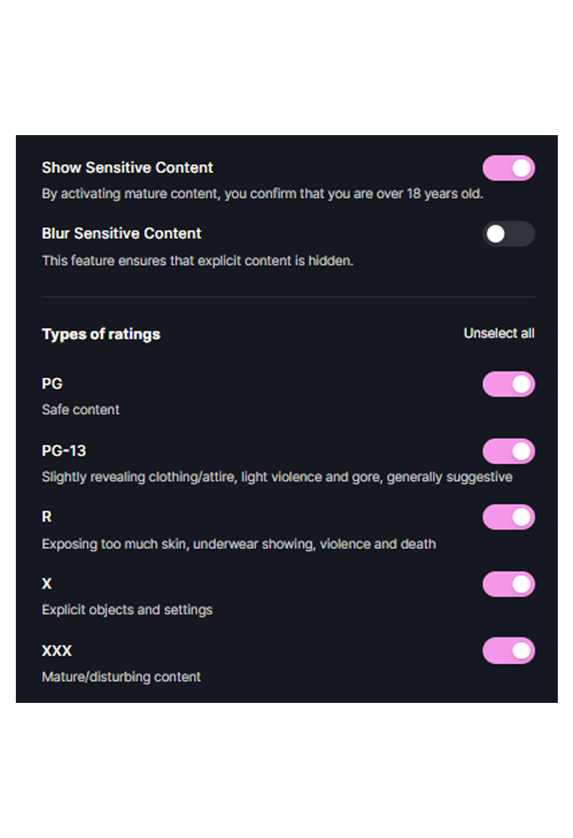 Update sensitive content — Yodayo