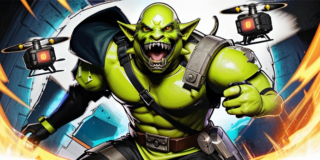 Bloodhound, the ork rigger with augmented eyes — Yodayo