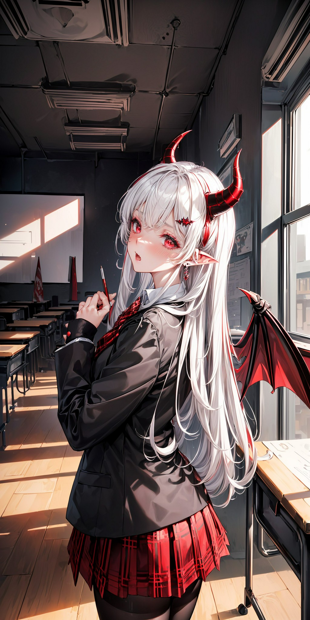 (Rando post) Stressed Demon College Girl - Relia Flow edition — Yodayo