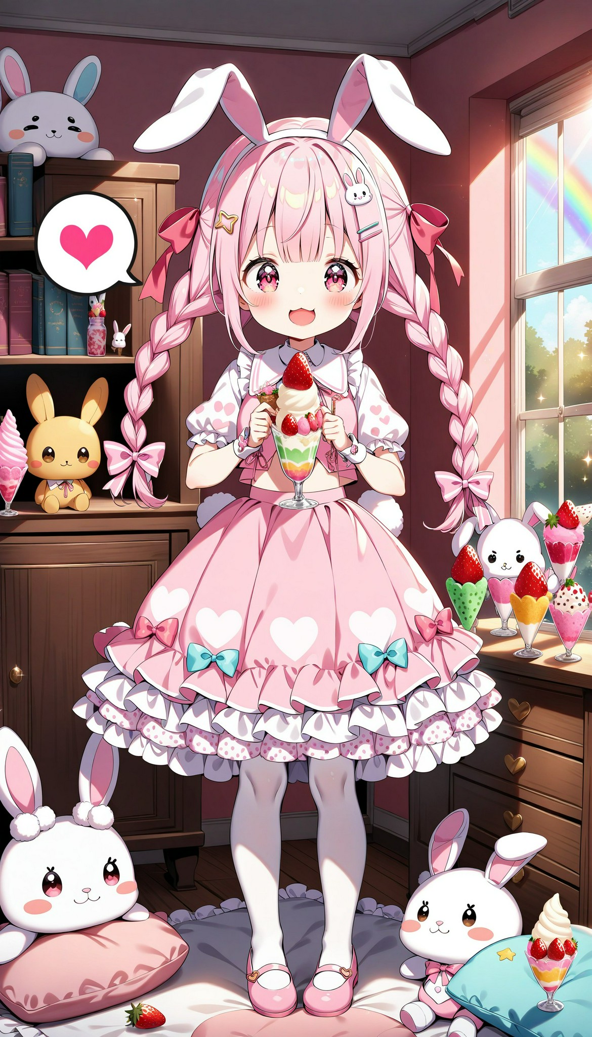 (Rando post) Happy strawberry parfait jojifuku bunny girl :3 — Yodayo