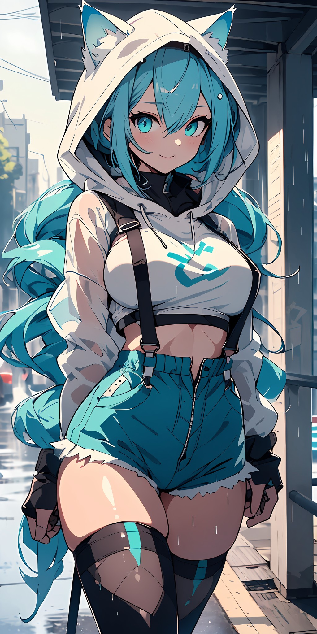 Echo caught in the rain 🩵 — Yodayo