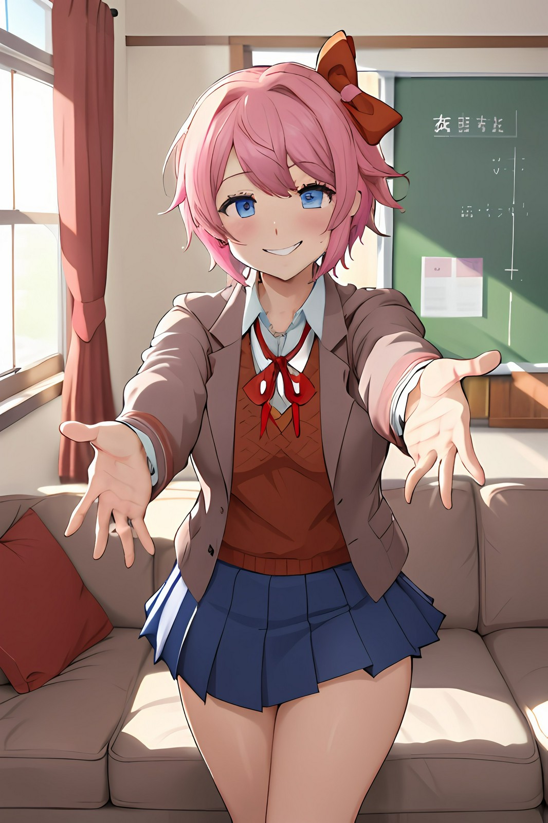 "Come here and give me a hug~" -Sayori — Yodayo