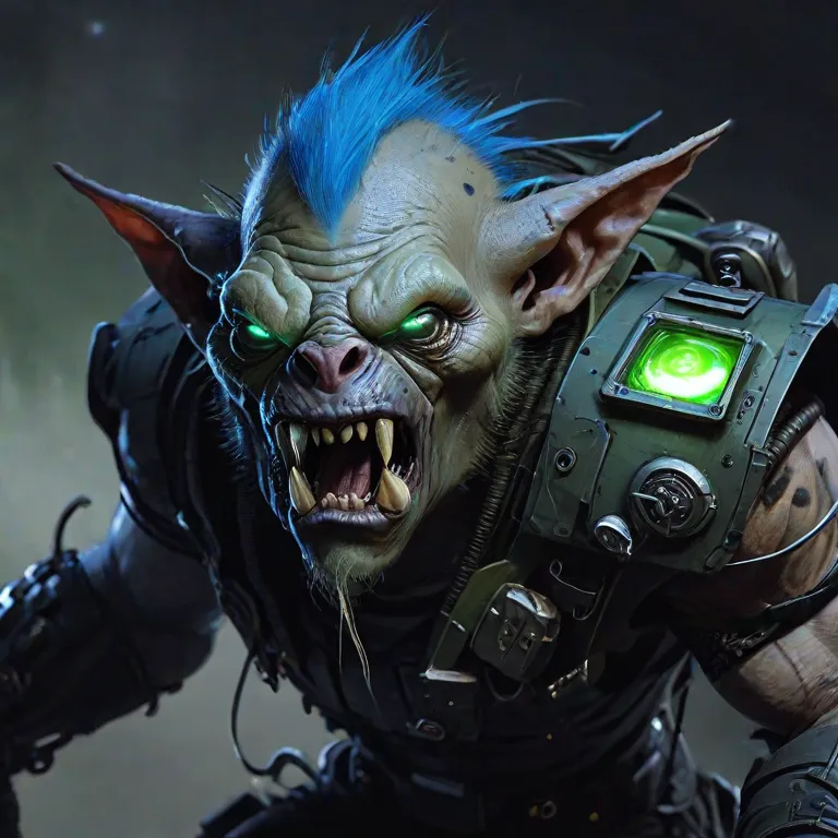 Bloodhound, the ork rigger with augmented eyes — Yodayo