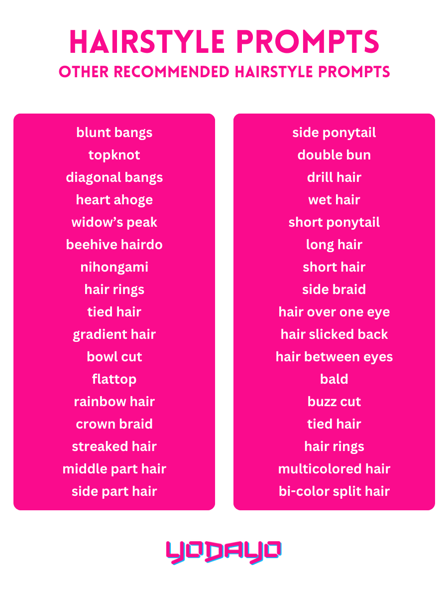 Hairstyle prompt guide — Yodayo