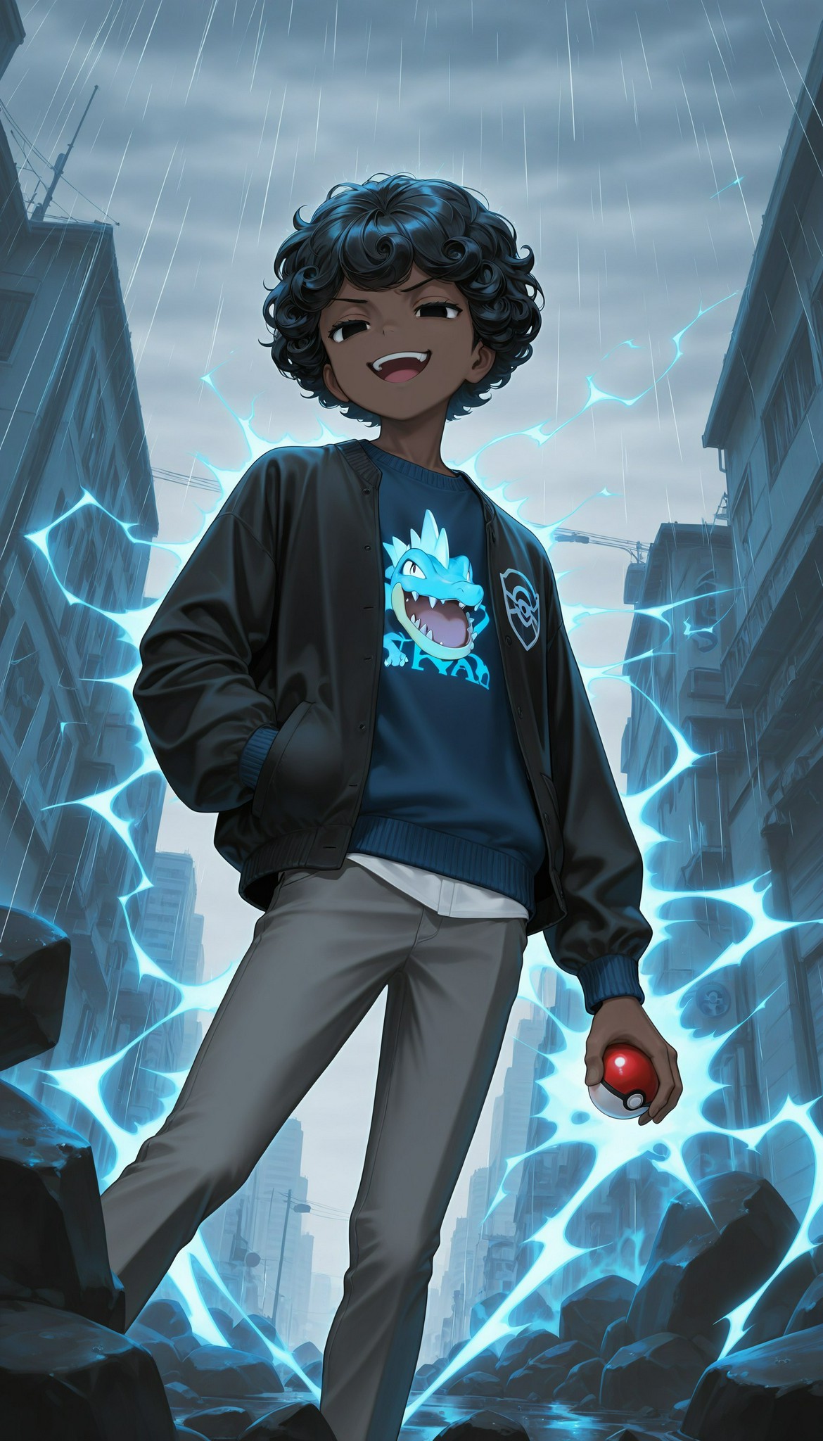 Pokemon Battle Anthony- #Rainy Monday🩵⚡ — Yodayo