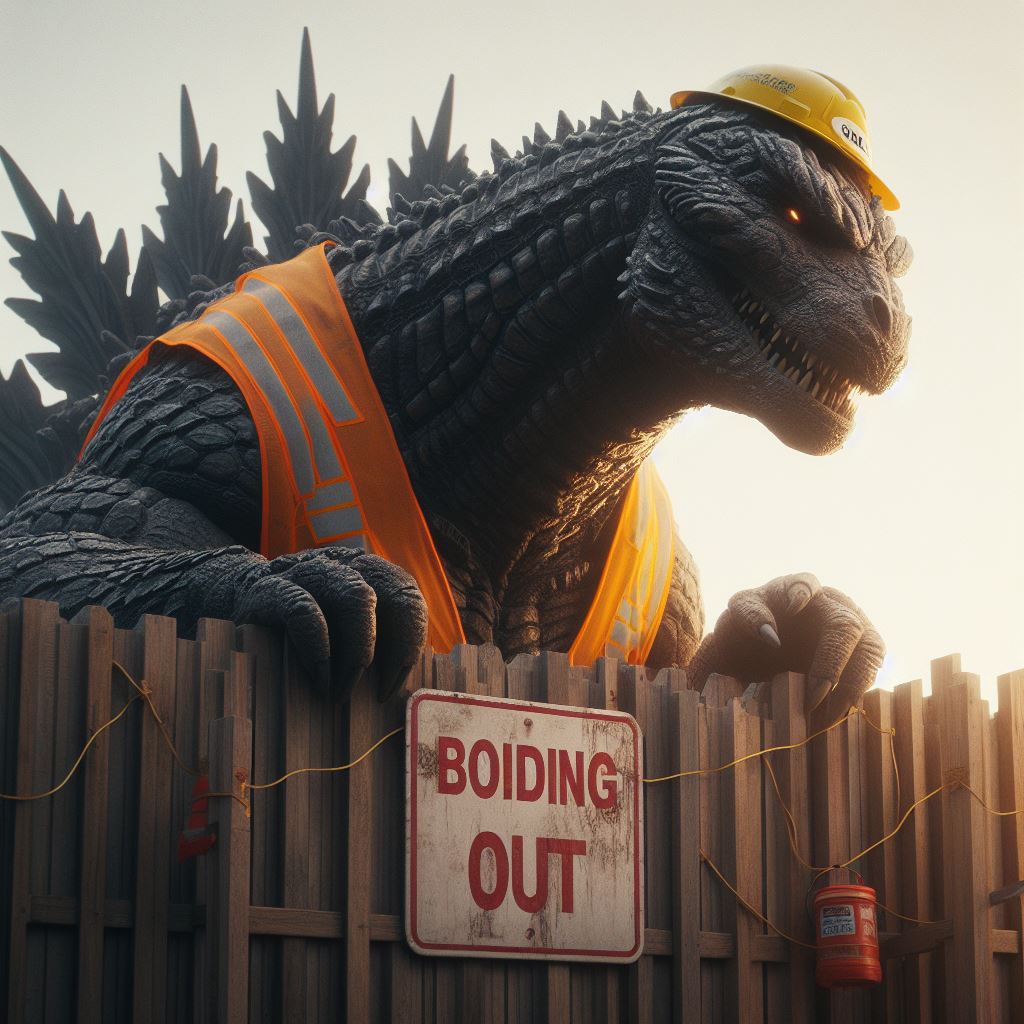 godzilla building a wall — Yodayo