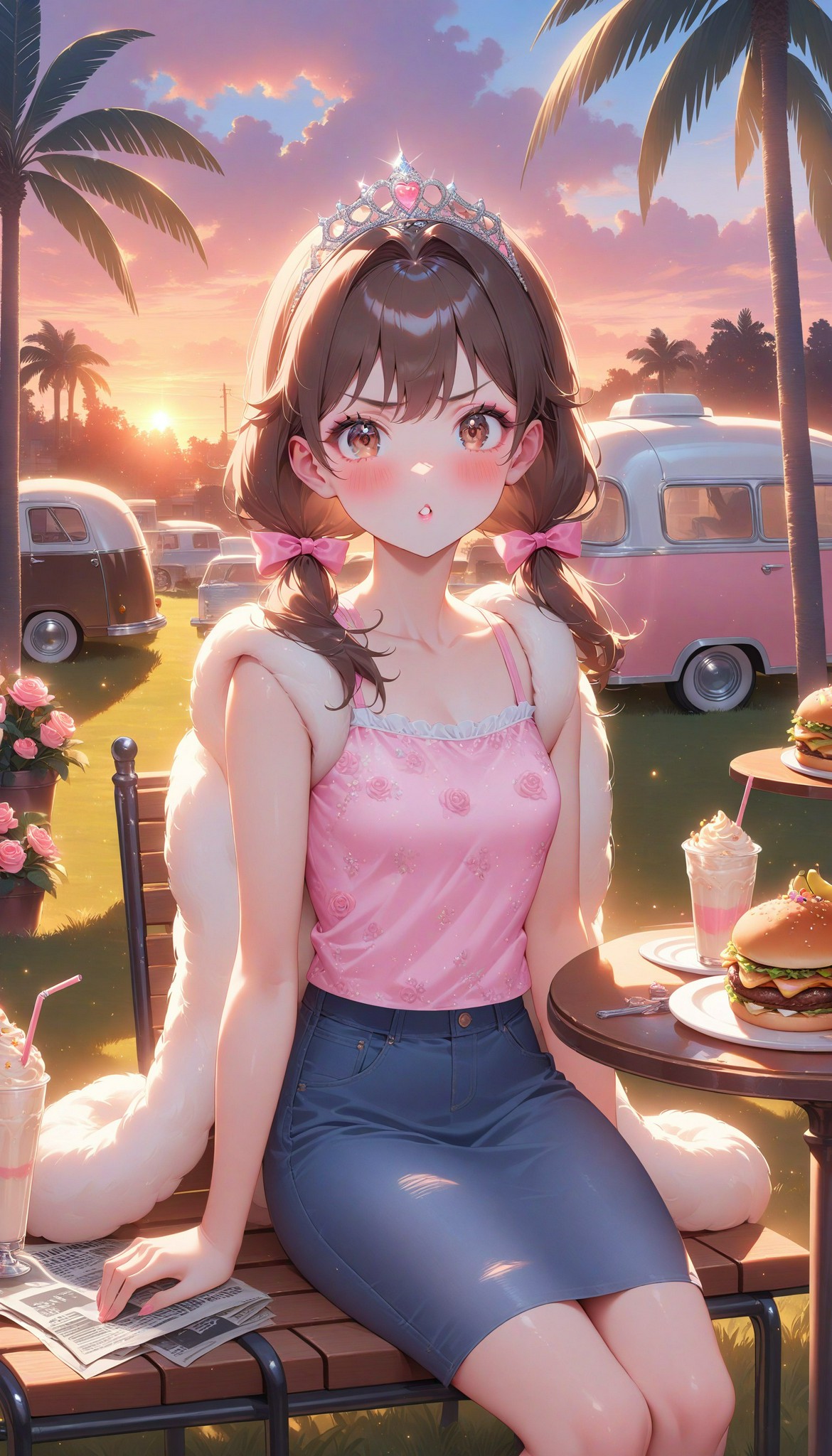 (Rando post) Trailer Park Princess - this time, actually with her feathery boa! — Yodayo