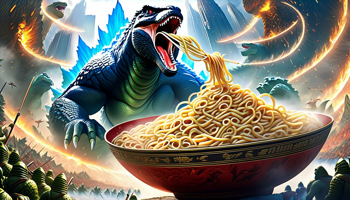 Godzilla vs noodle 2 — Yodayo