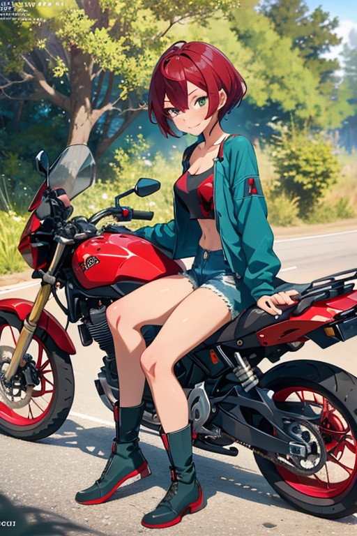 Georgia (Pokemon) Recharge on the of a motorcycle — Yodayo