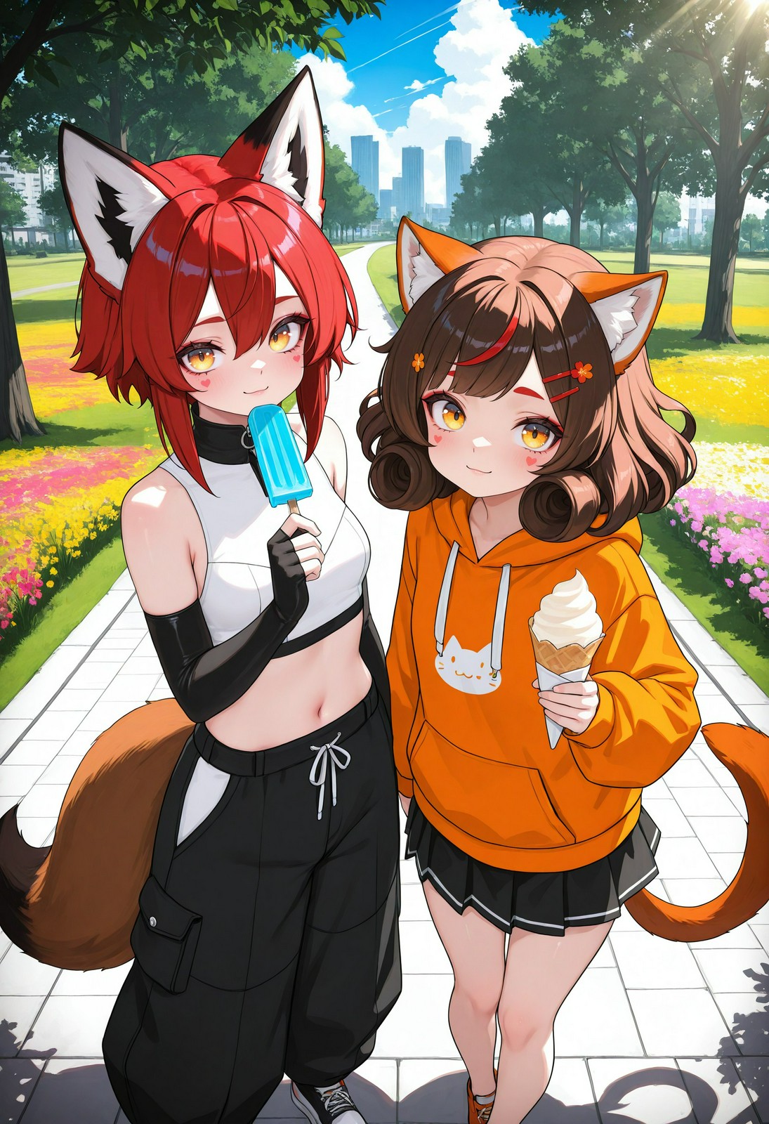#nico's_100k ️ challenge | Sayomi went for a walk in the park with Nico ...