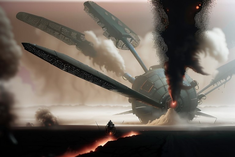 Von Neumann Probe Releasing Nanite Swarms — Yodayo