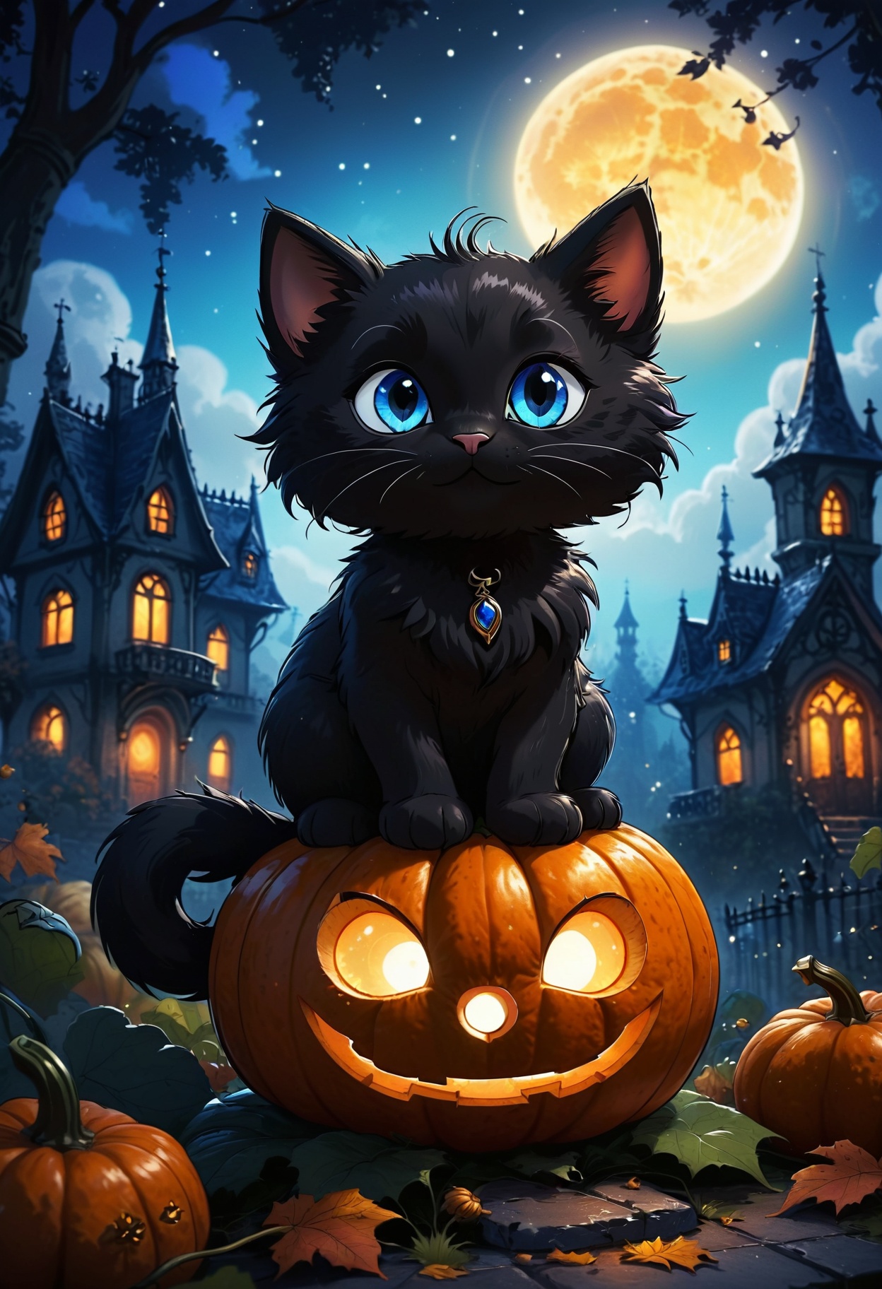 Spooky Kitty! 🎃🩵🐈‍⬛🩵 — Yodayo