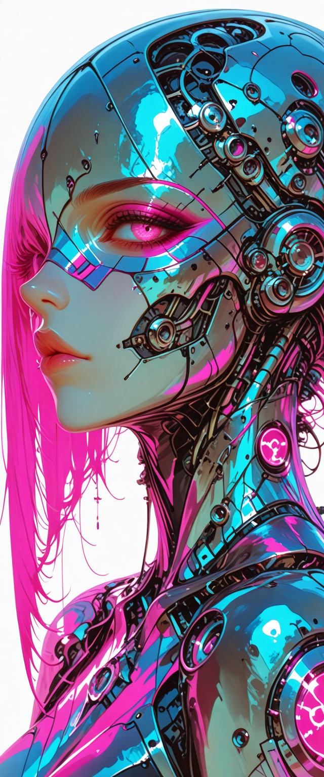 Cyborg girl portrait — Yodayo